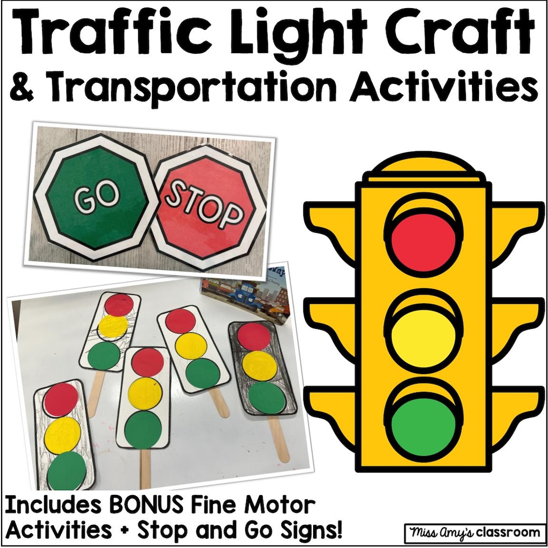 Traffic Light Craft: Transportation Activity Set for Preschool ...