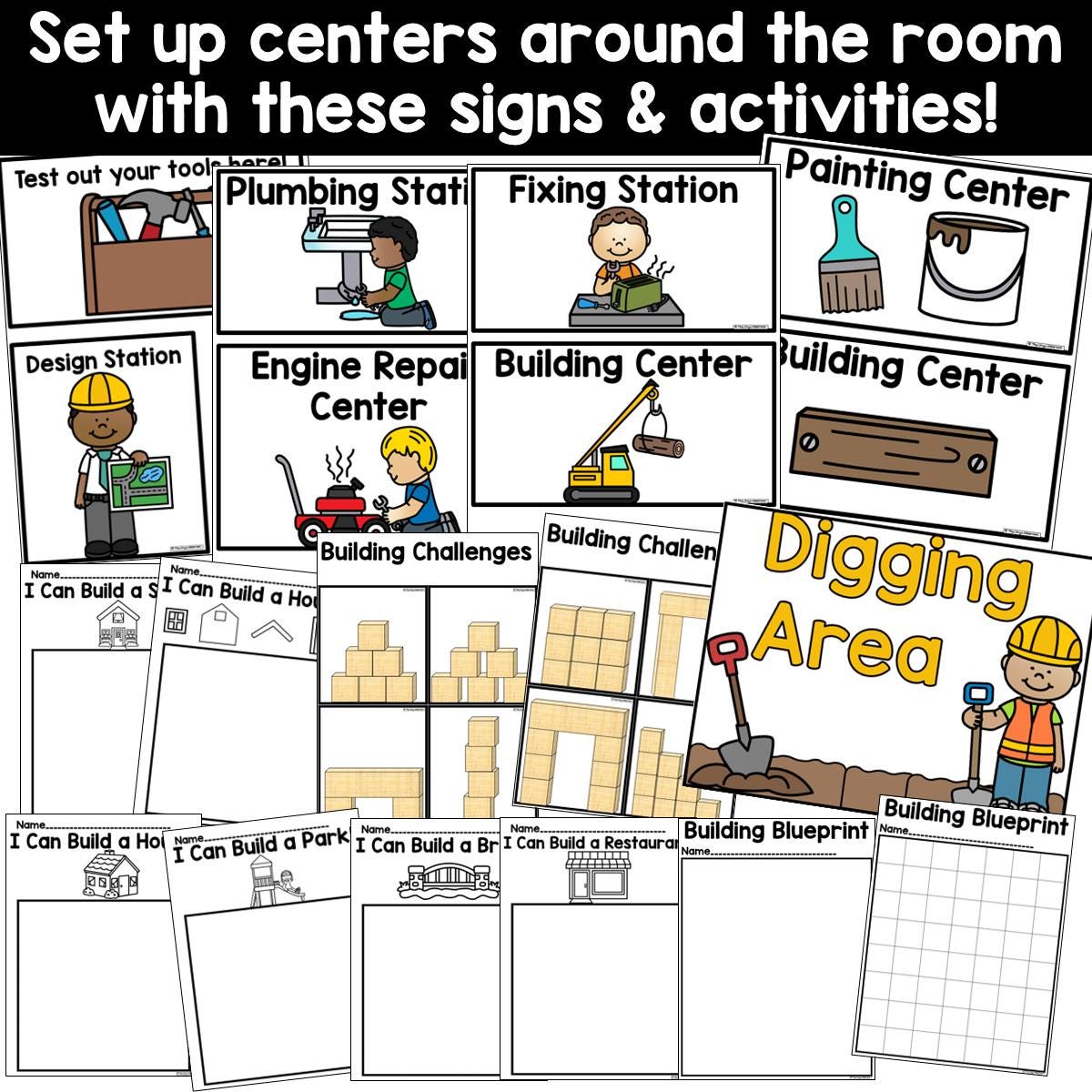 Construction Site Dramatic Play Printables: Preschool Learning (PDF) - Etsy