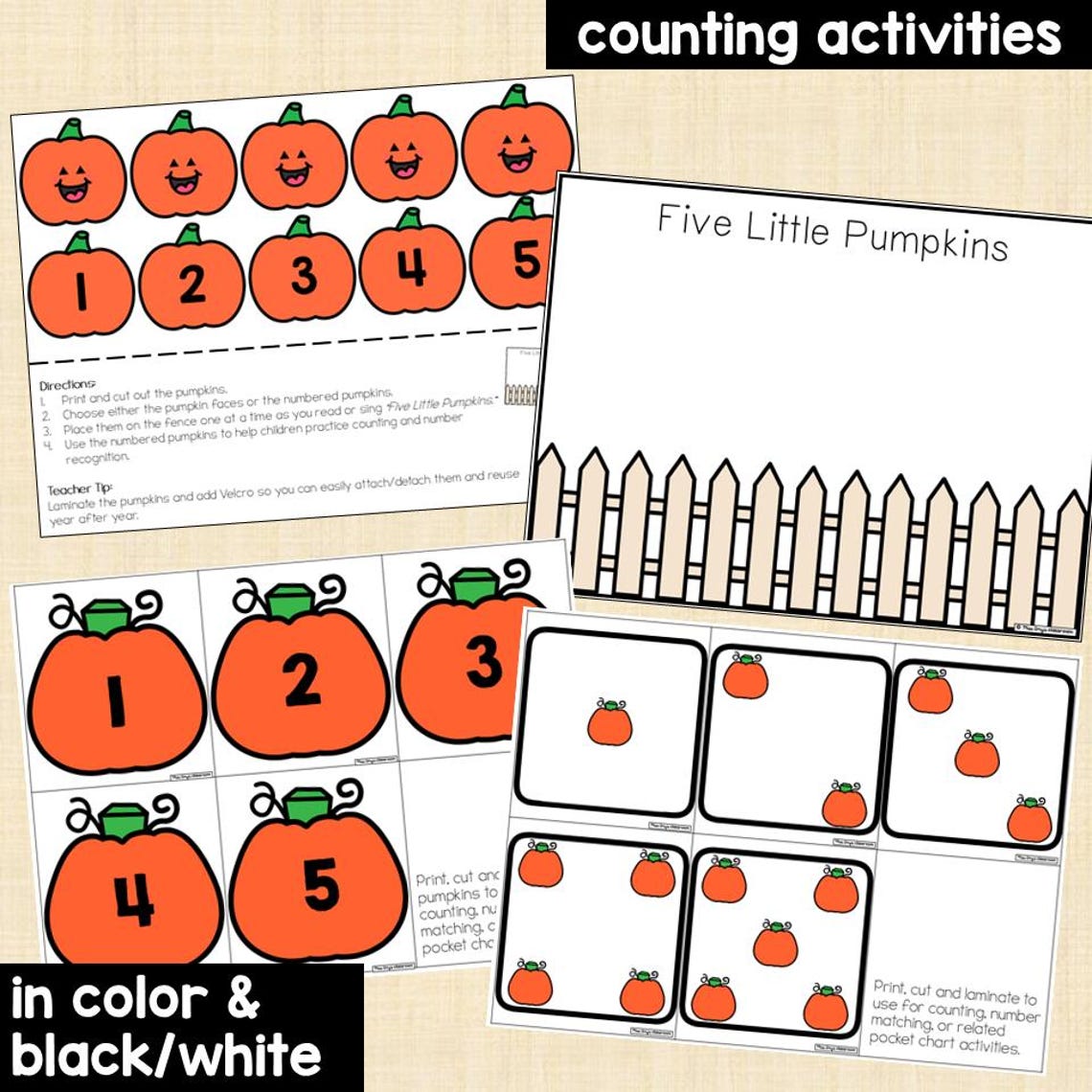 5 Little Pumpkins Activities & Crafts - Halloween Preschool Printables ...