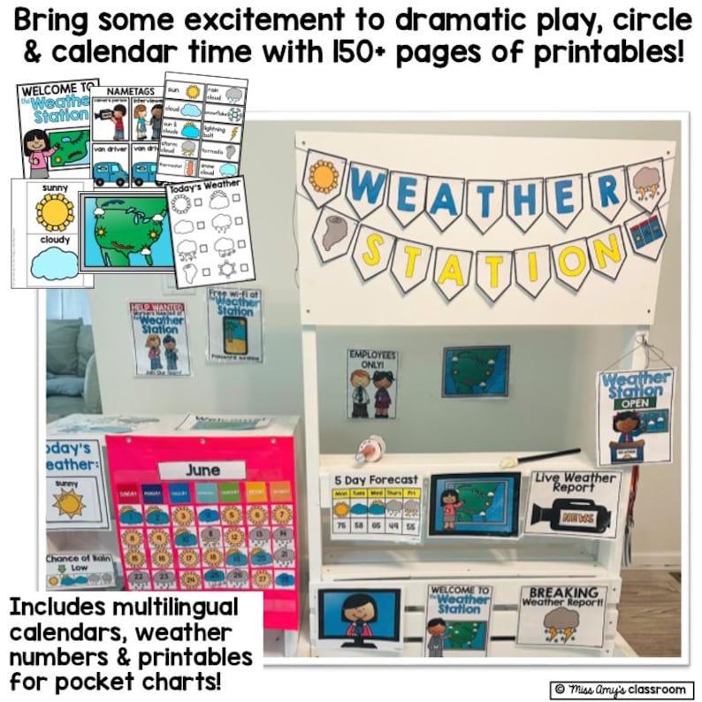 Classroom Weather Station Printables | Dramatic Play Weather Station ...