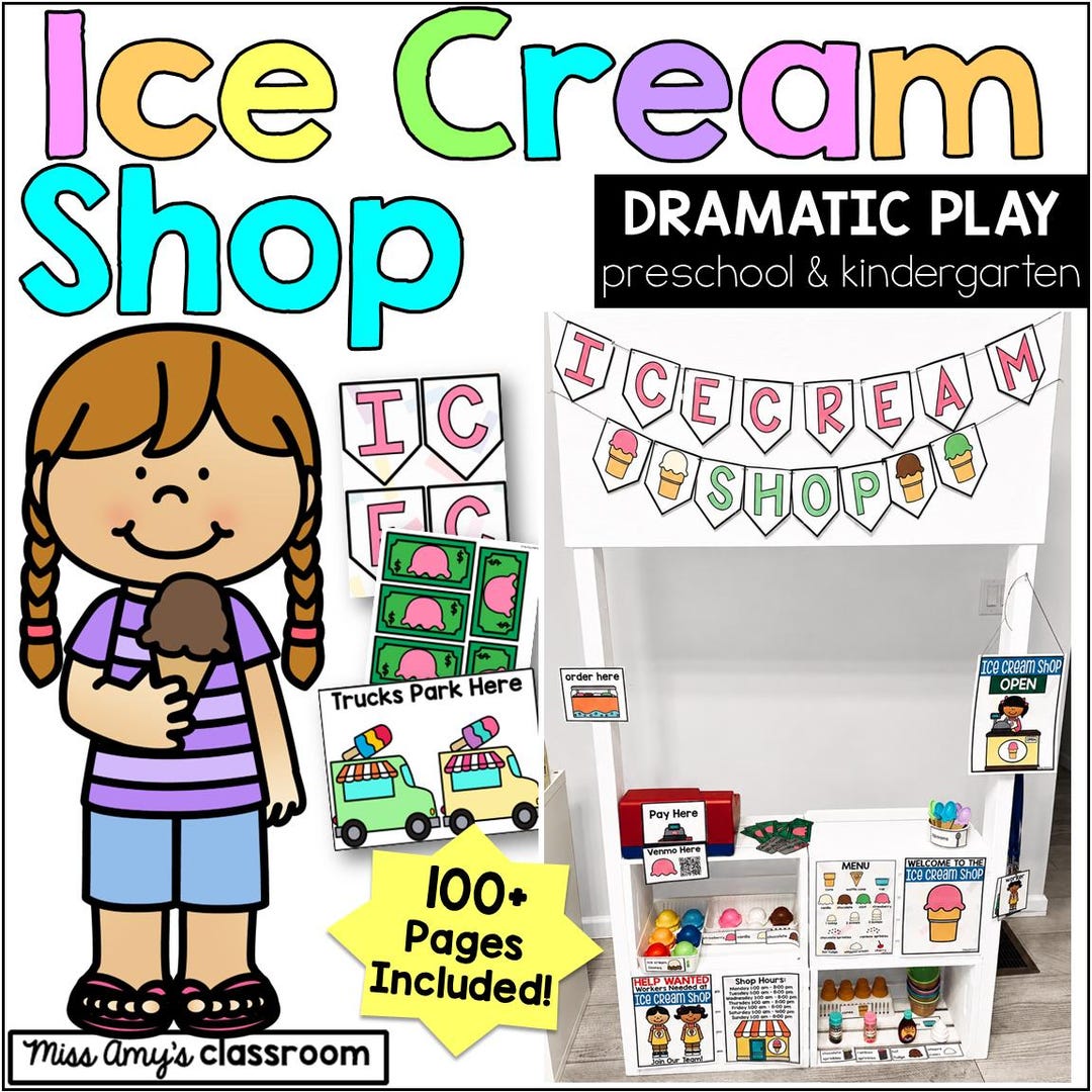 Ice Cream Shop Dramatic Play Printable – Summer Preschool Activity (PDF ...