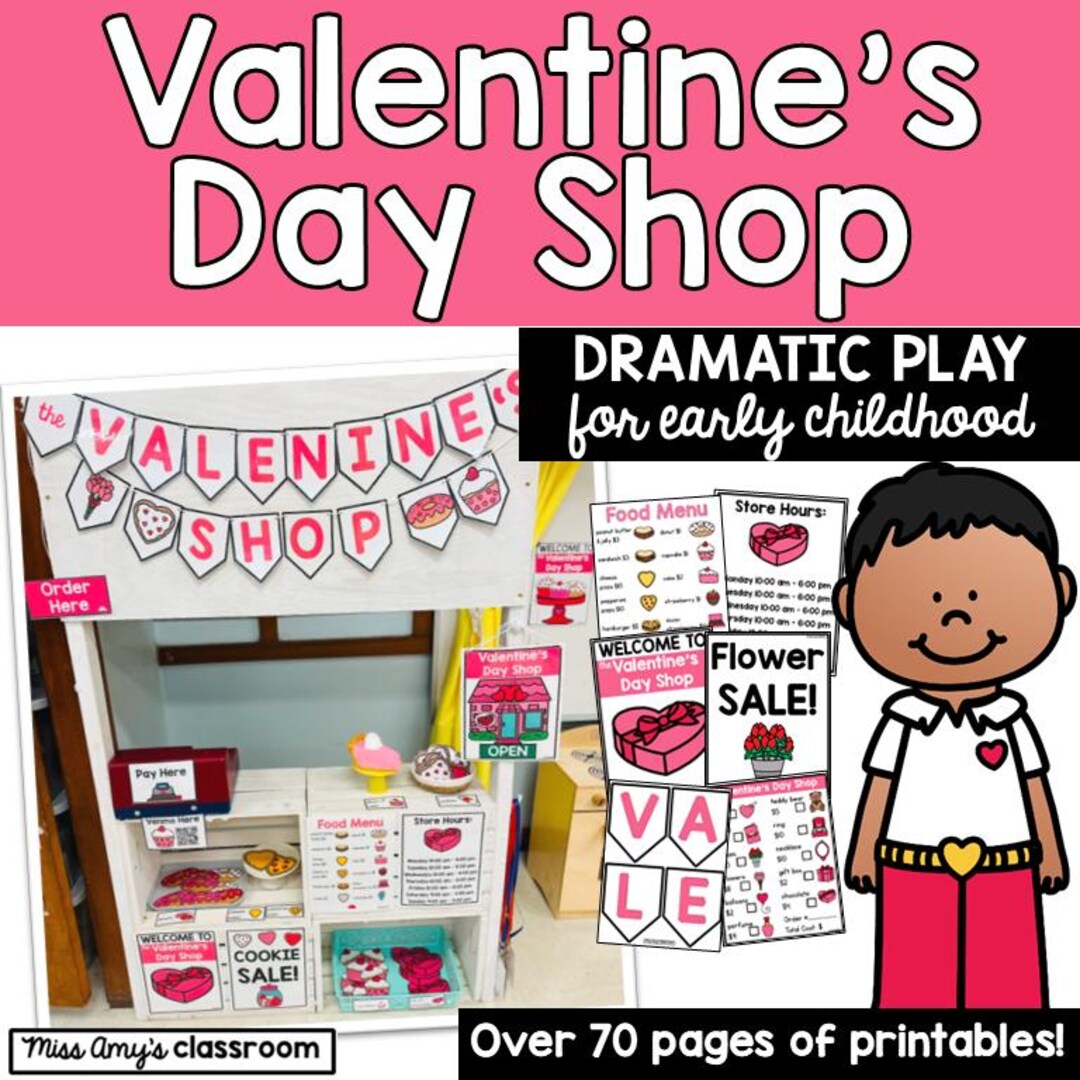 Valentine's Day Bakery & Gift Shop Printables: Dramatic Pretend Play ...