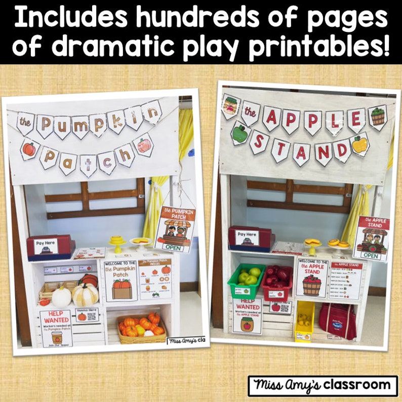Fall Farm Dramatic Play Printables: Apple Stand & Pumpkin Patch Bundle ...