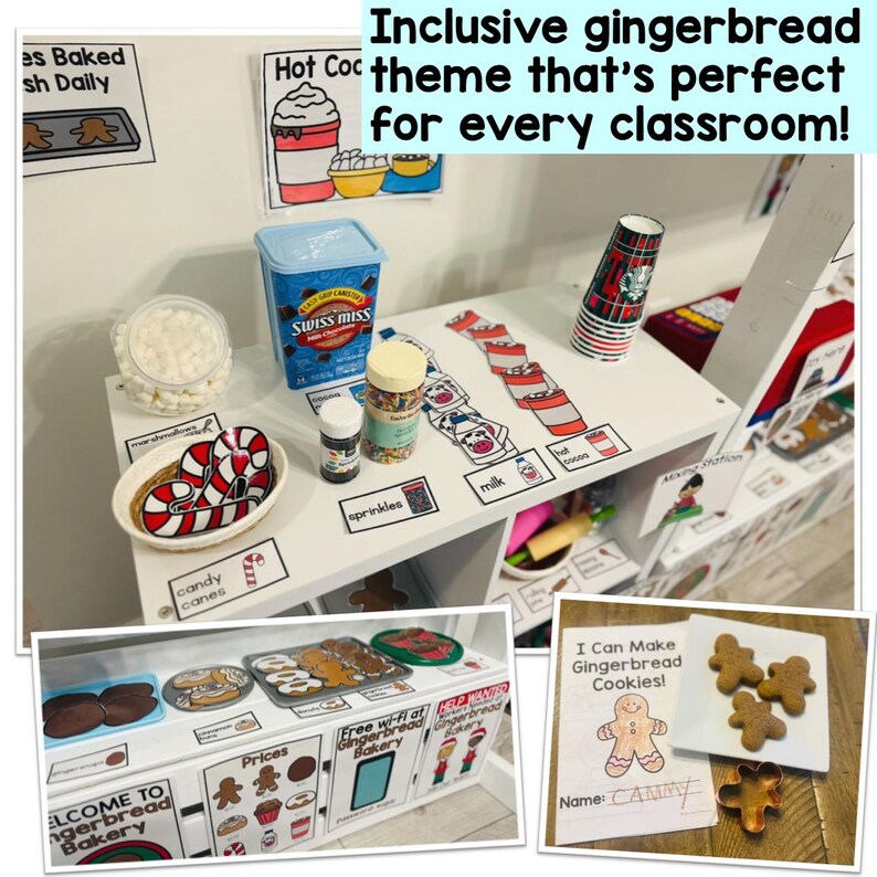 Gingerbread Bakery Dramatic Play Center - Christmas Pretend Play ...