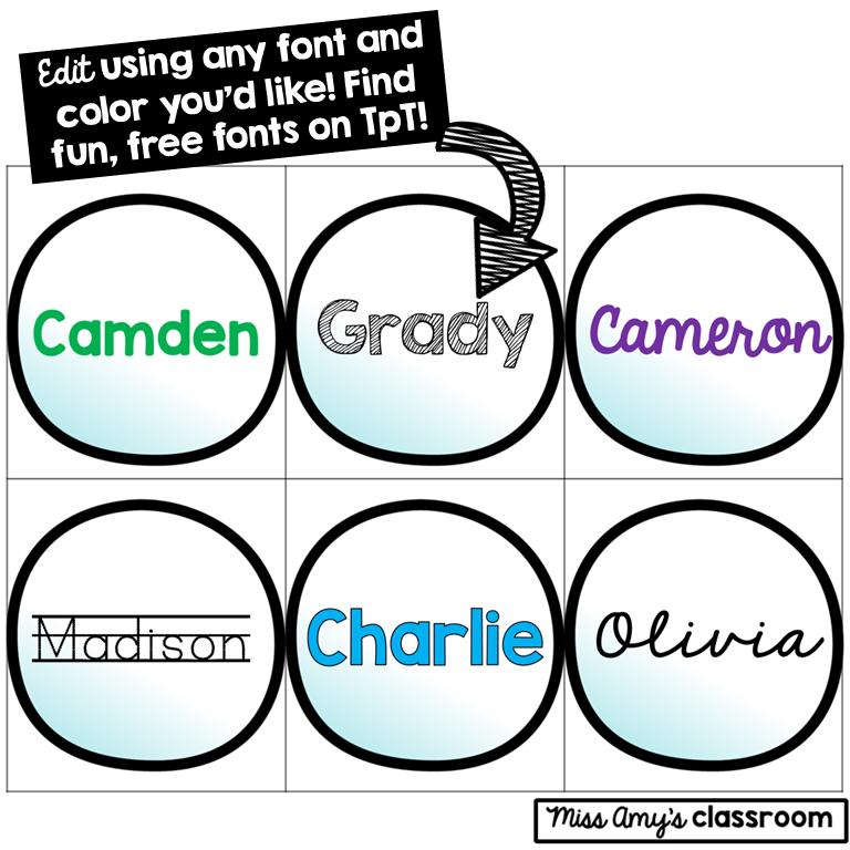 Editable Snow-themed Name Tags | Winter & January Classroom Labels - Etsy