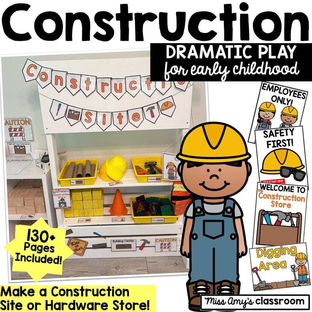 Construction Site Dramatic Play Printables: Preschool Learning (PDF) - Etsy