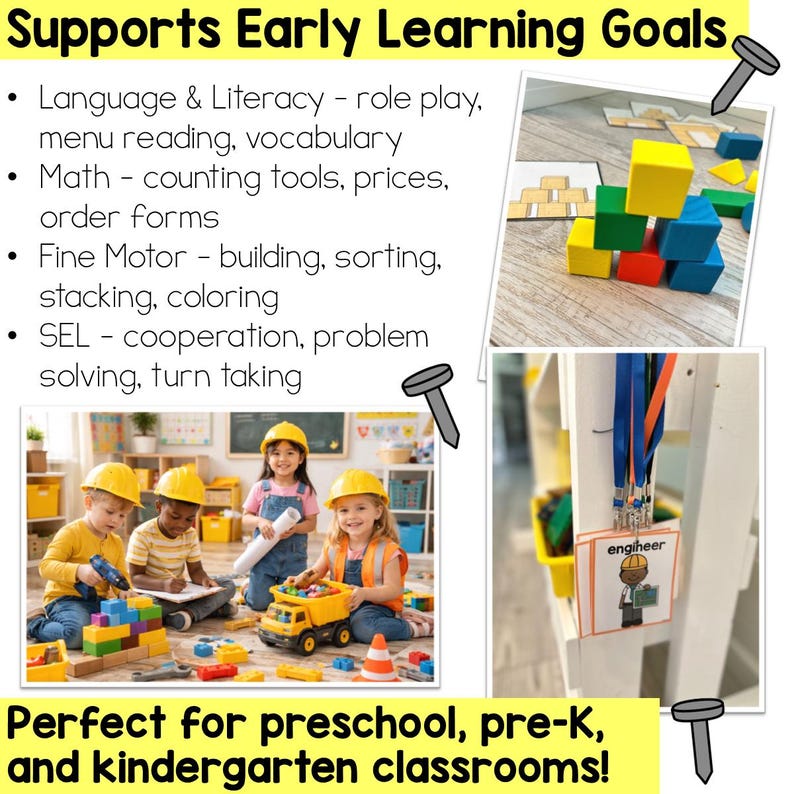 Construction Site Dramatic Play Printables: Preschool Learning (PDF) - Etsy