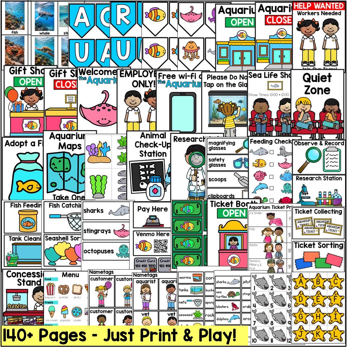 Aquarium Dramatic Play Center Printables for Preschool & Kindergarten ...