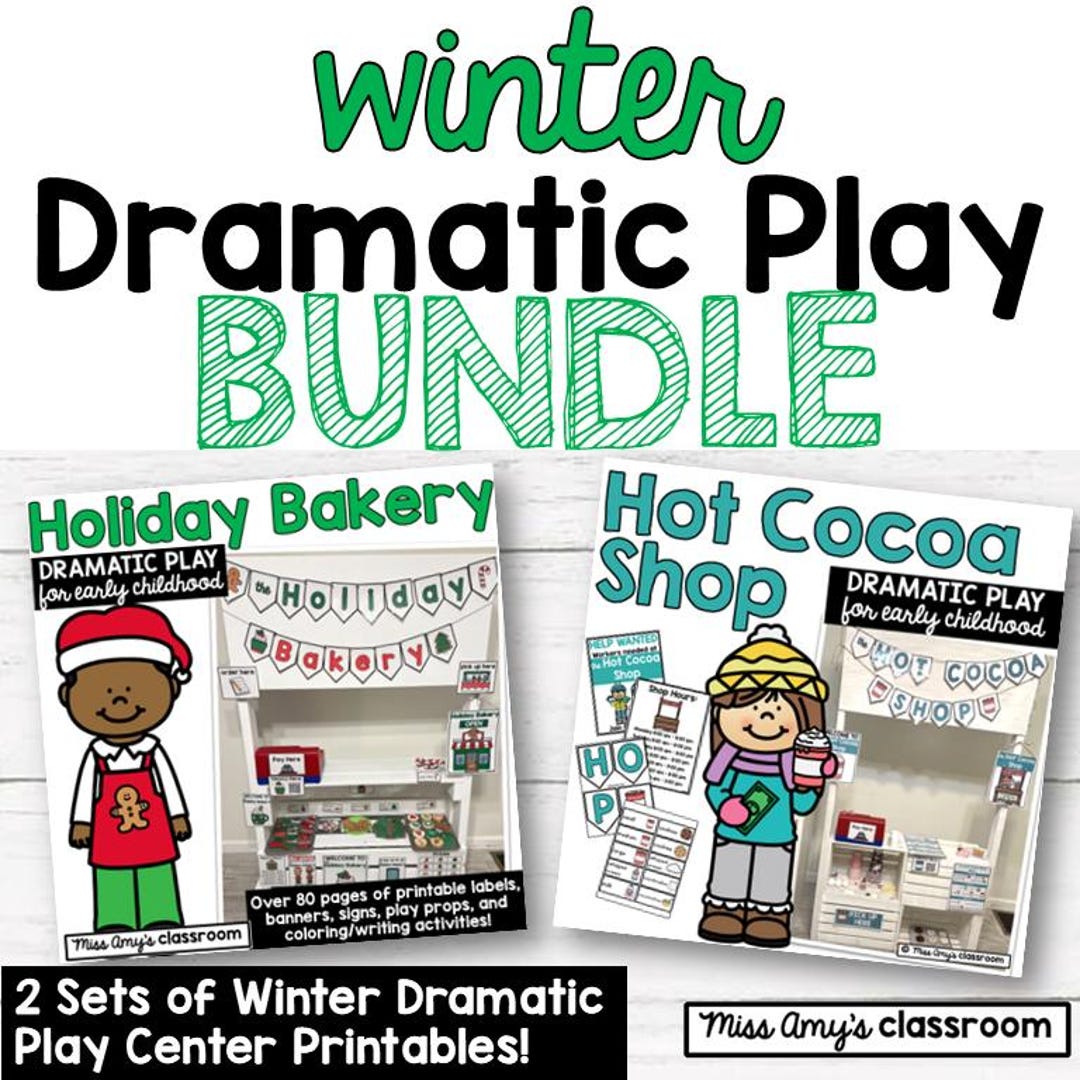 Preschool Winter Dramatic Play Printables Bundle-hot Cocoa Stand ...