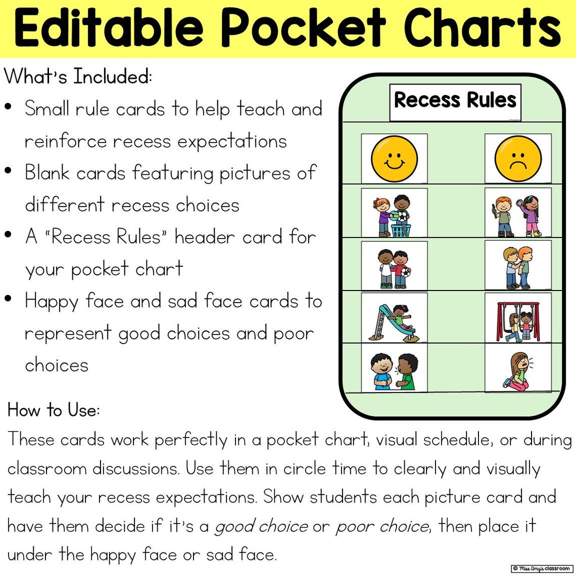Editable Recess Rules Posters: Classroom Management Printables (google ...