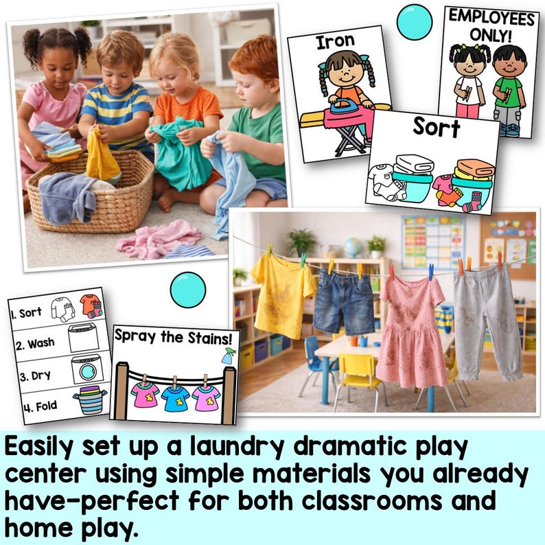 Laundry Room - Laundromat Dramatic Play Center Printables -preschool ...