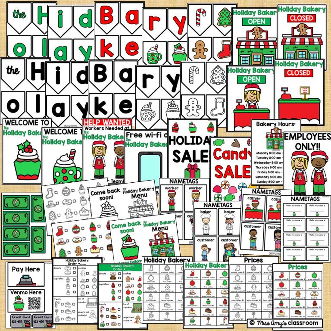 Christmas Dramatic Play Printables - Holiday Bakery - Preschool Winter ...