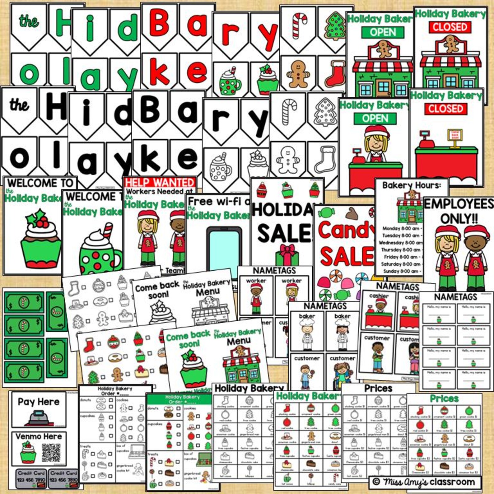 Christmas Dramatic Play Printables - Holiday Bakery - Preschool Winter ...