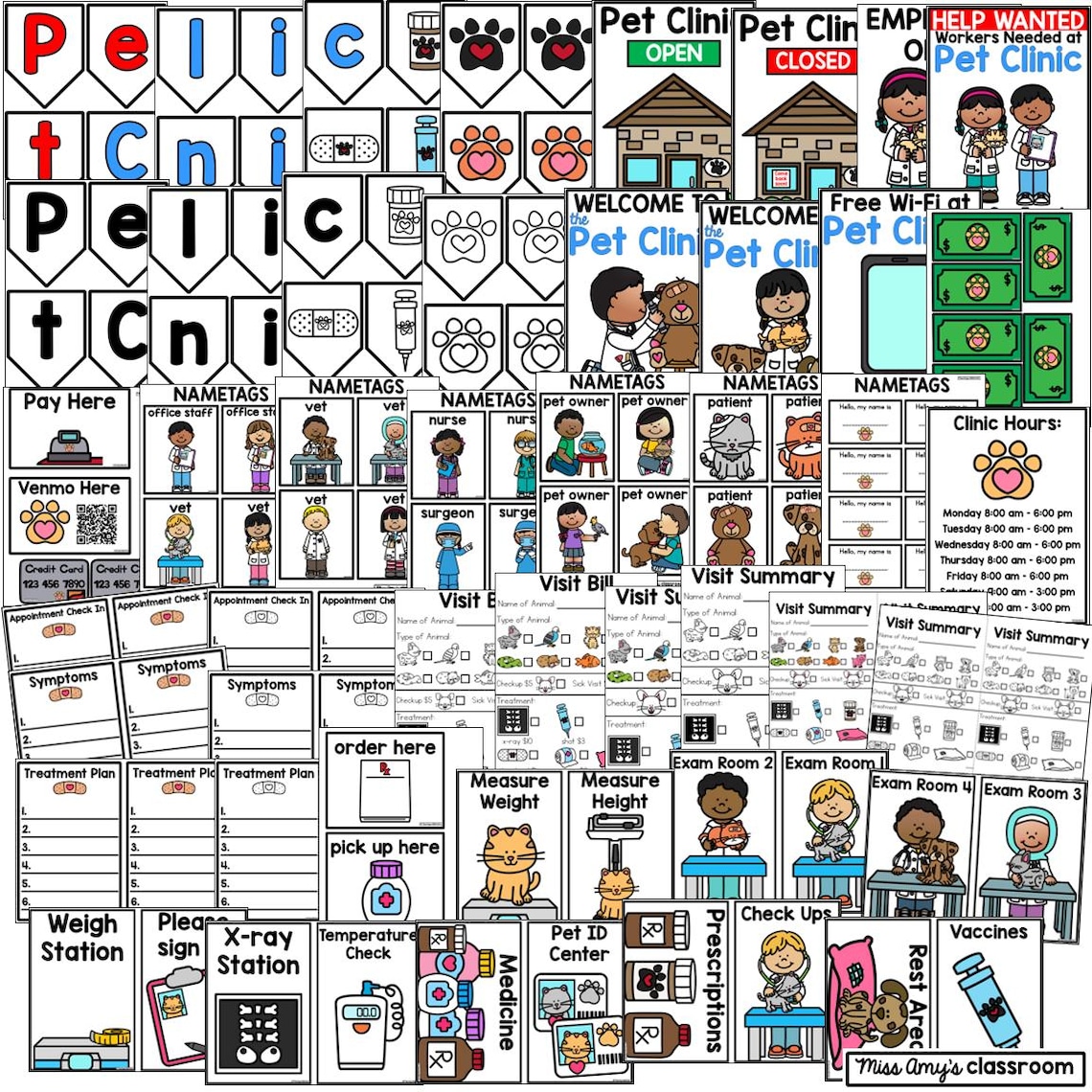 Dramatic Play Vet Printables - Pretend Play Pet Clinic for Preschool ...