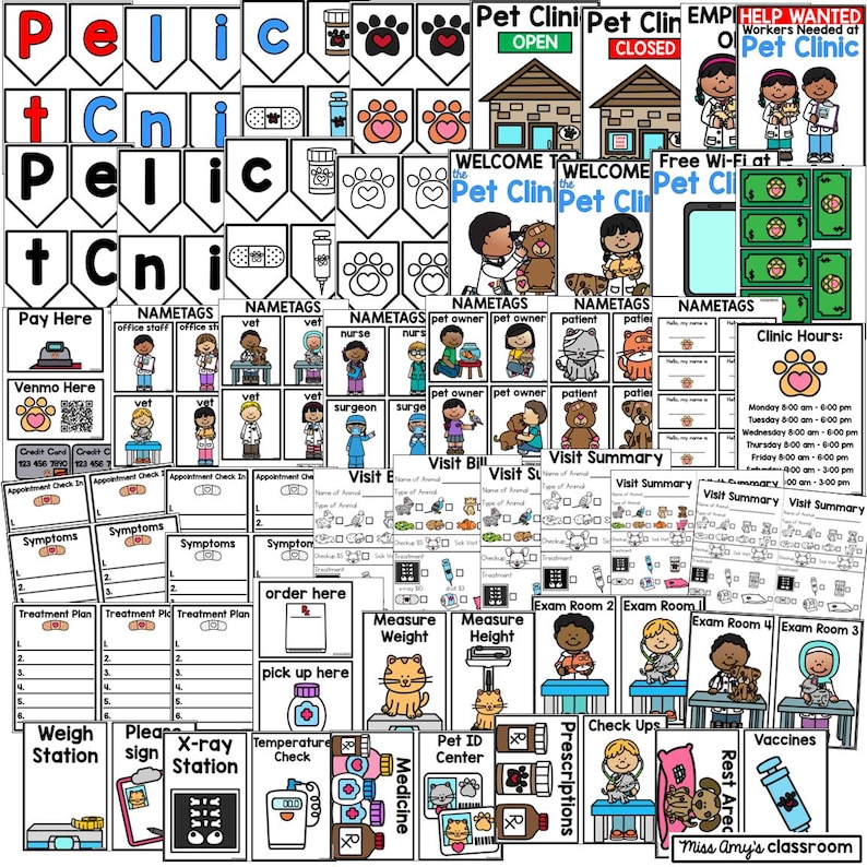 Dramatic Play Vet Printables - Pretend Play Pet Clinic for Preschool ...