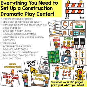 Construction Site Dramatic Play Printables: Preschool Learning (PDF) - Etsy