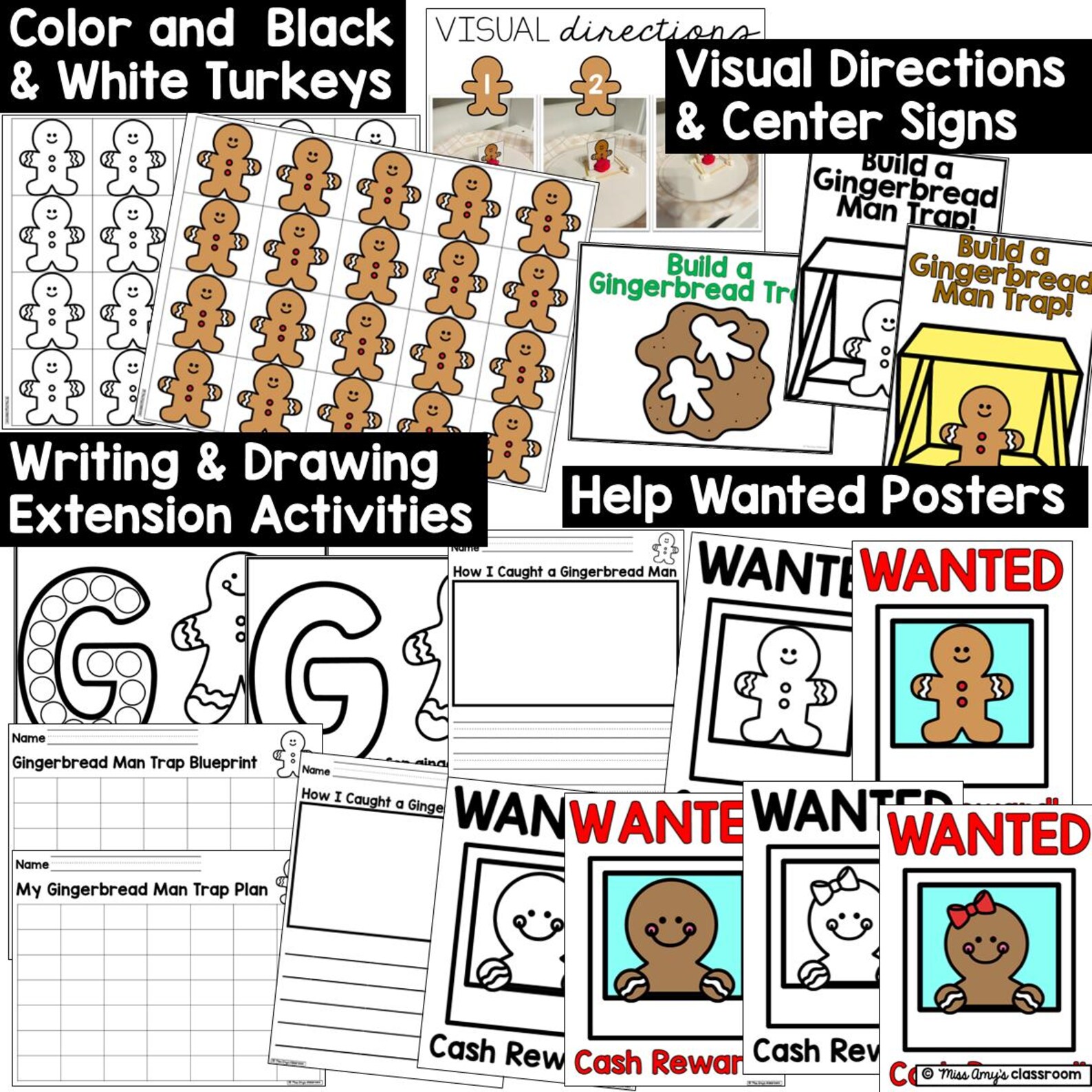 Gingerbread Man STEM Activity: Christmas Preschool & Kindergarten ...