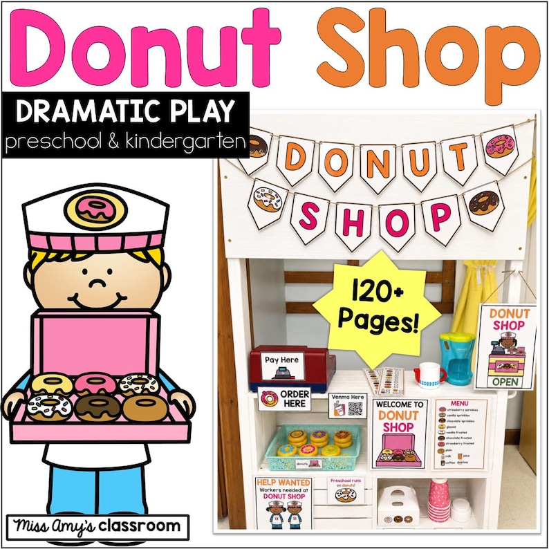 Donut Shop Dramatic Play Printables: Bakery Pretend Play for Toddlers ...