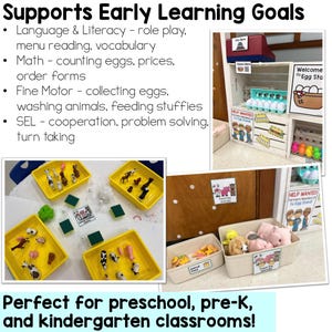 Spring Dramatic Play Centers Bundle - Flower Shop & Egg Stand / Farm ...