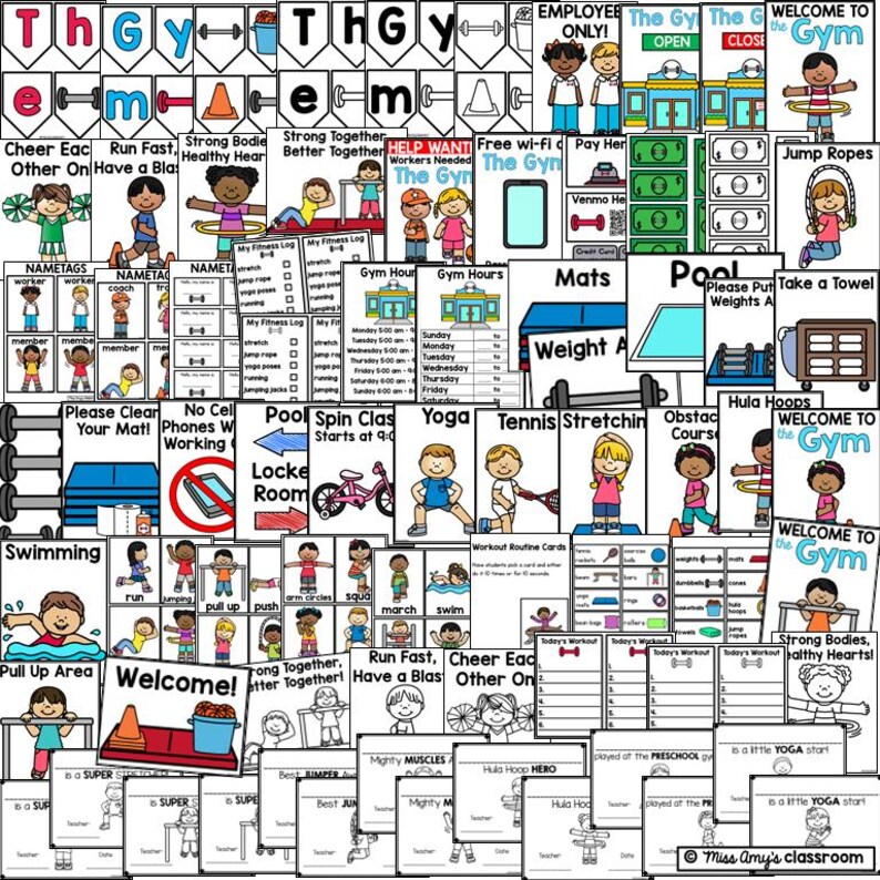Gym & Smoothie Bar Dramatic Play Printables: Preschool Fitness (digital ...