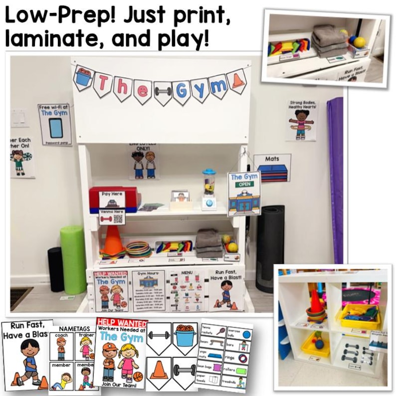 Gym & Smoothie Bar Dramatic Play Printables: Preschool Fitness (digital ...