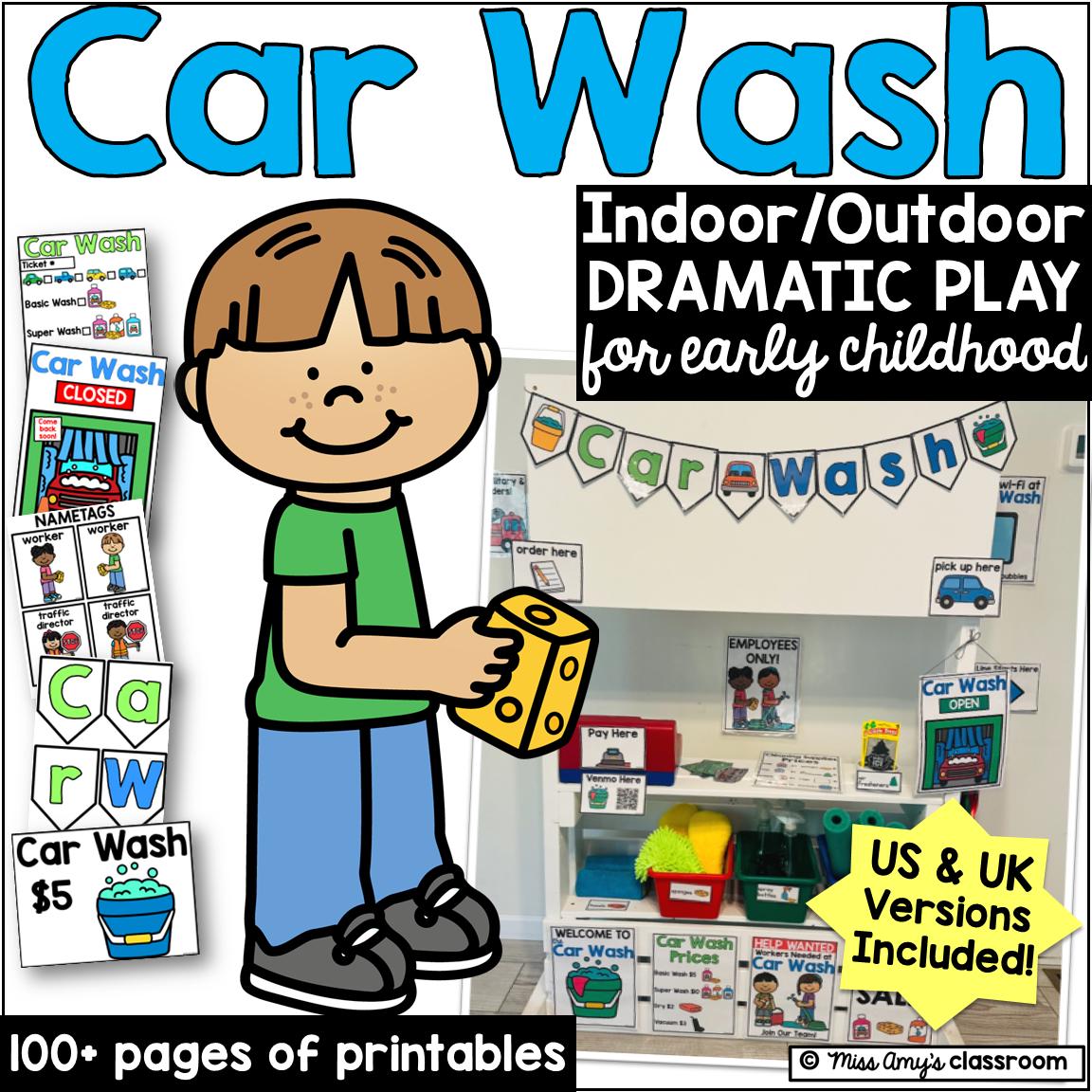 Car Wash Dramatic Play Printables – Preschool Learning Activity Pack ...