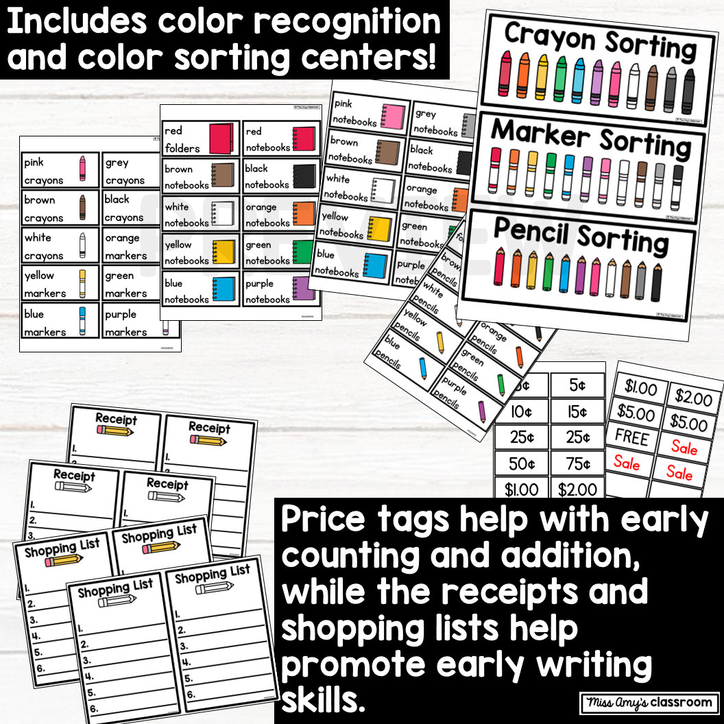 School Store Dramatic Play Printables – Back to School Pretend Play ...