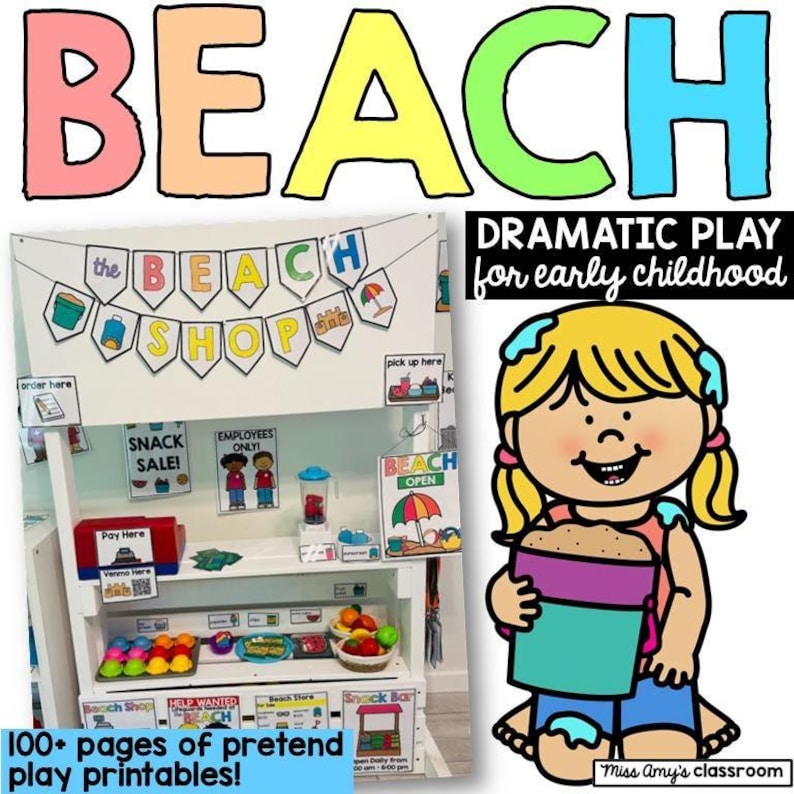 Beach Dramatic Play Printables for Kids – Summer Pretend Play Center ...
