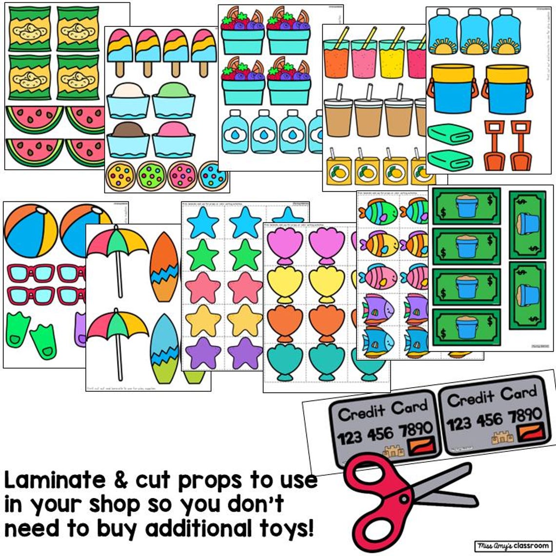 Beach Dramatic Play Printables for Kids – Summer Pretend Play Center ...