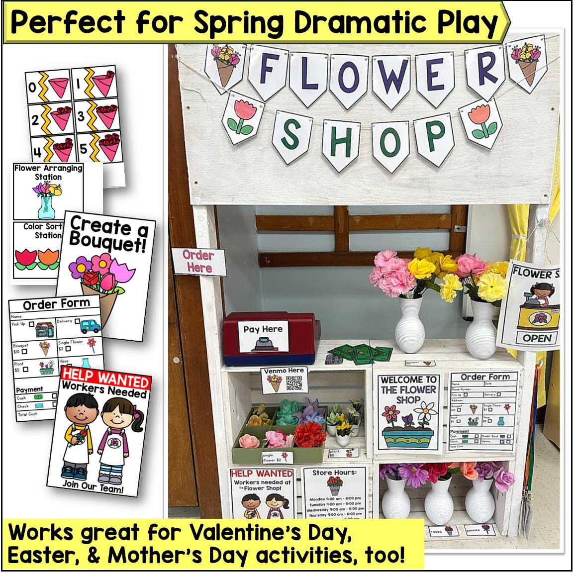 Pretend Play Flower Shop for Kids - Printable Garden Center Dramatic ...