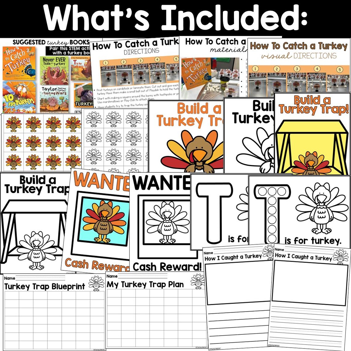 How to Catch a Turkey STEM Activity: Preschool Thanksgiving - Etsy