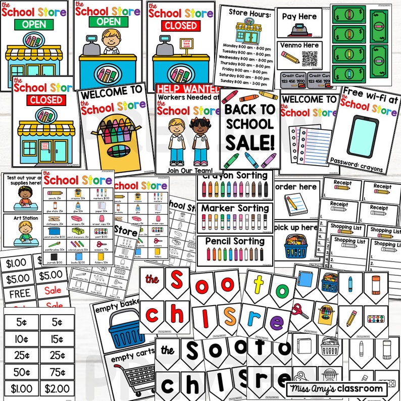 School Store Dramatic Play Printables- Back to School Pretend Play ...