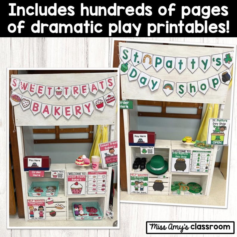 February & March Dramatic Play Printables: Sweet Treats Bakery + St ...