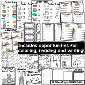 Beach Dramatic Play Printables for Kids – Summer Pretend Play Center ...