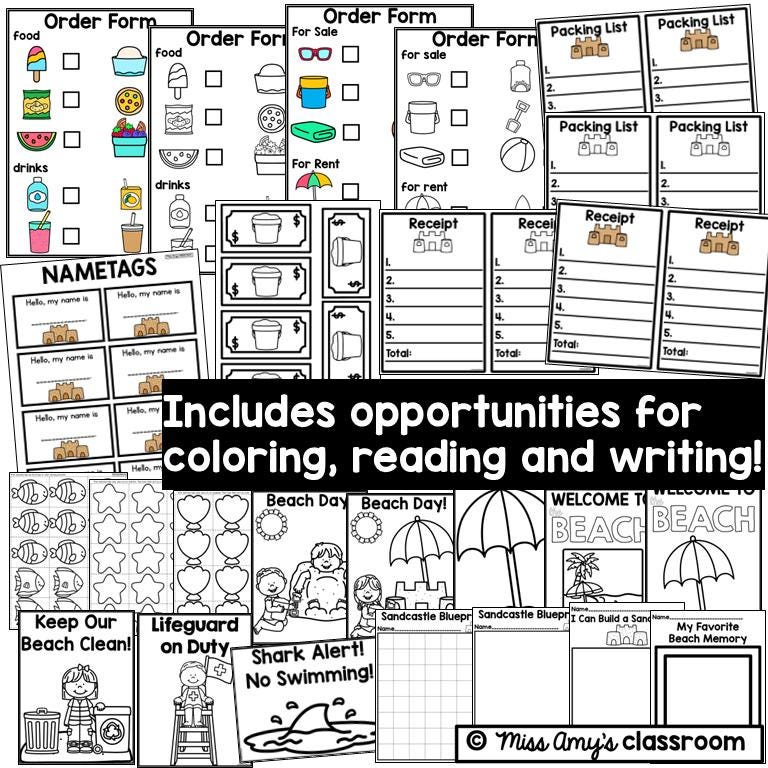 Beach Pretend Play Printables: Summer Learning Activities (100+ Pages ...