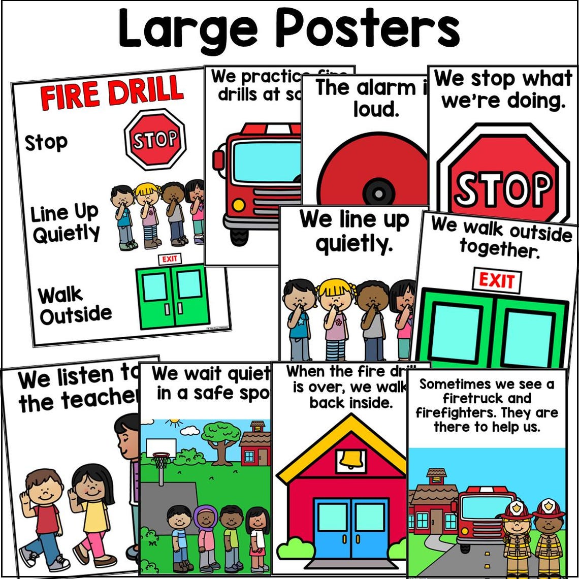 Fire Drill Visuals and Activities – Preschool and Kindergarten Social ...