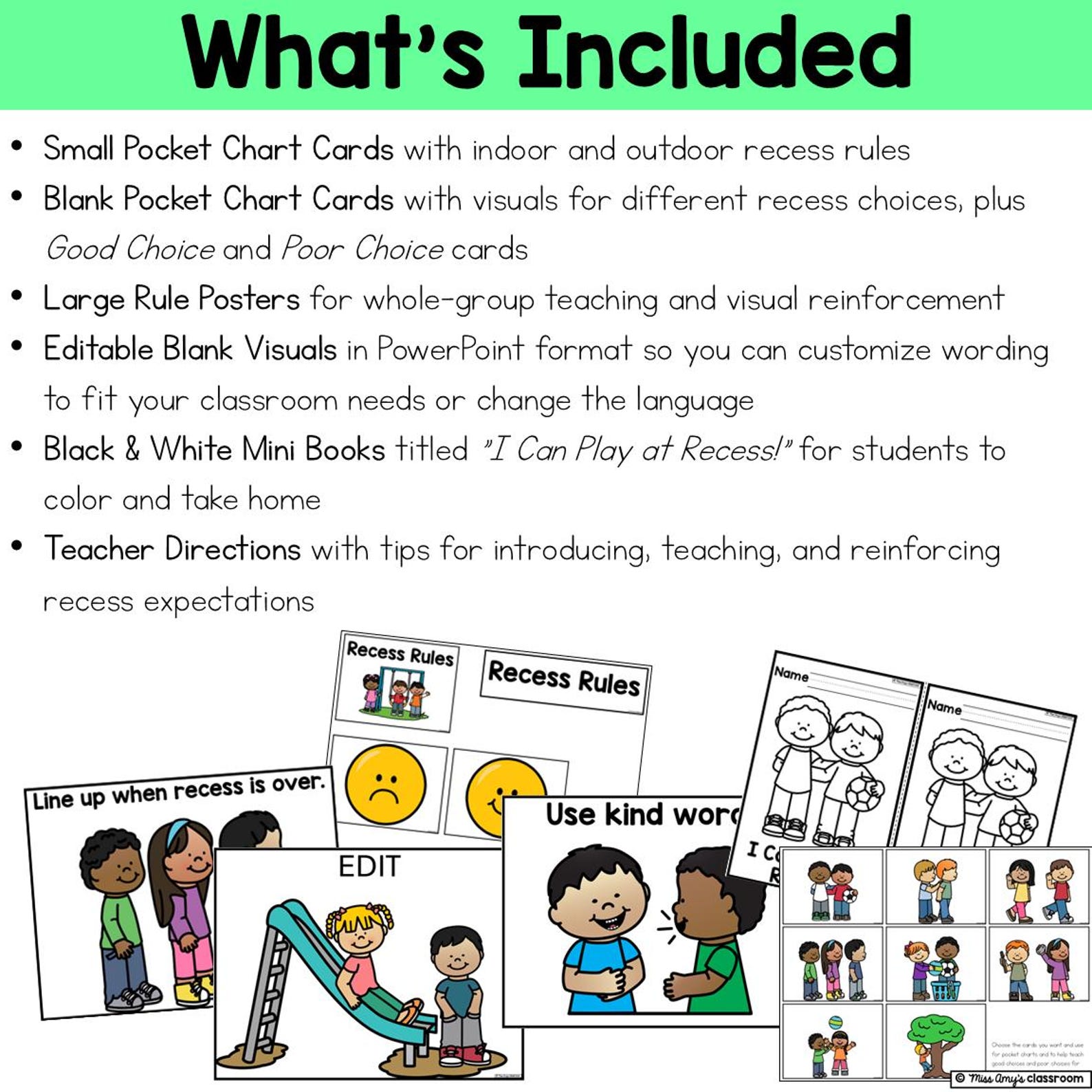 Editable Recess Rules Posters: Classroom Management Printables (google ...