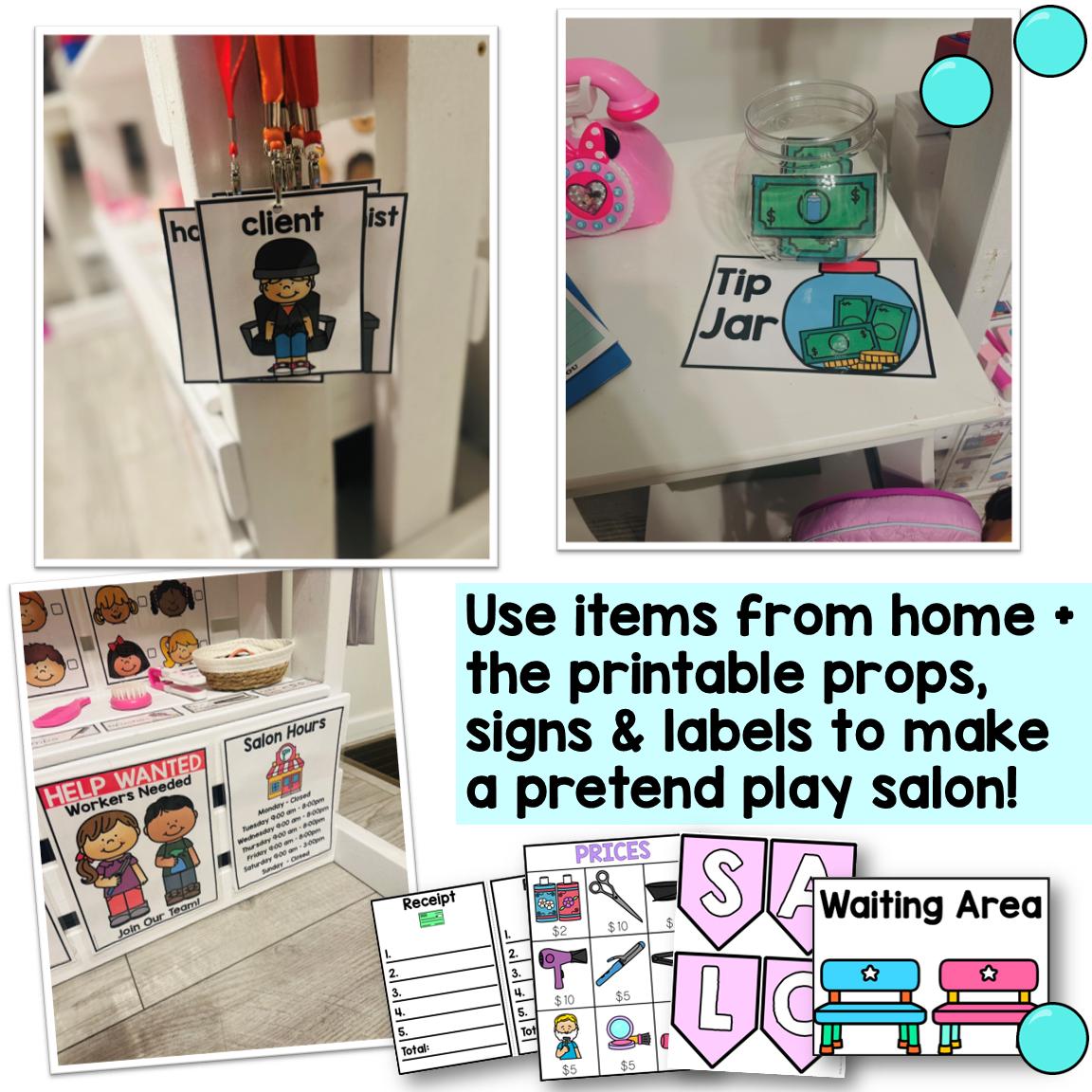 Hair Salon Dramatic Play Center - Pretend Beauty Salon Printables ...