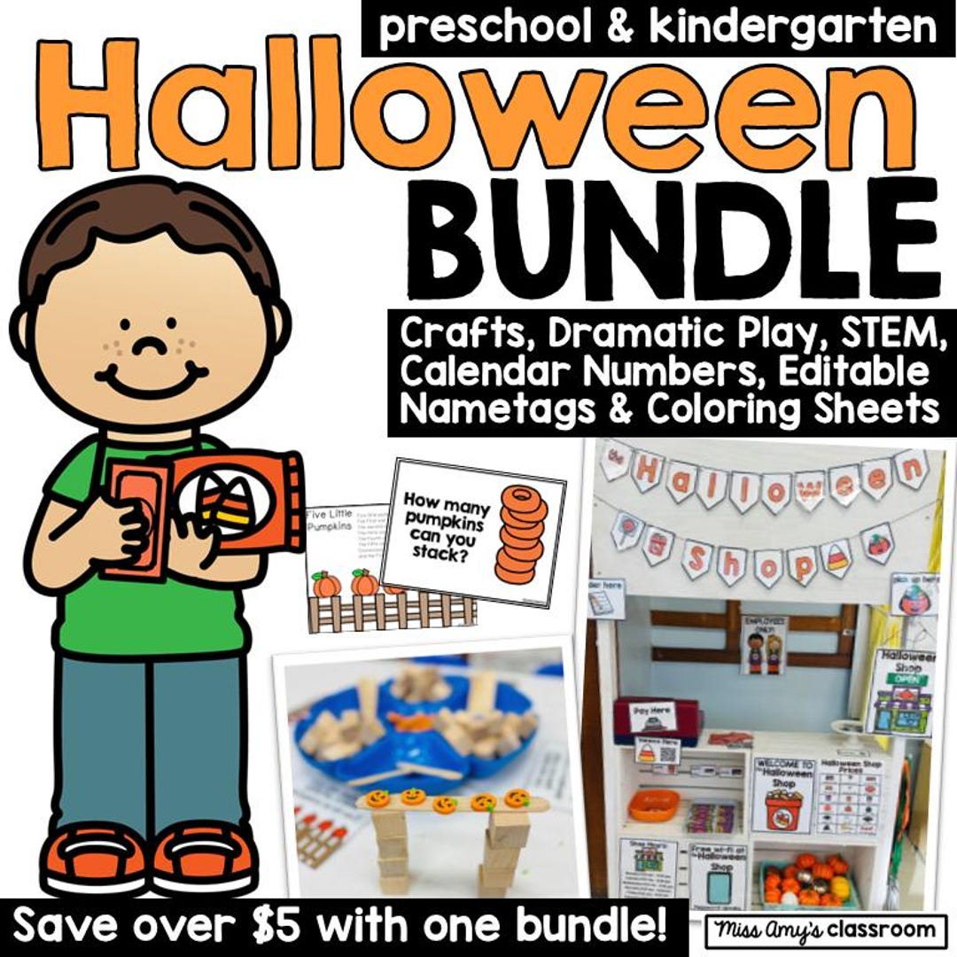 Preschool Halloween Activity Bundle – Crafts, STEM, Dramatic Play - Etsy