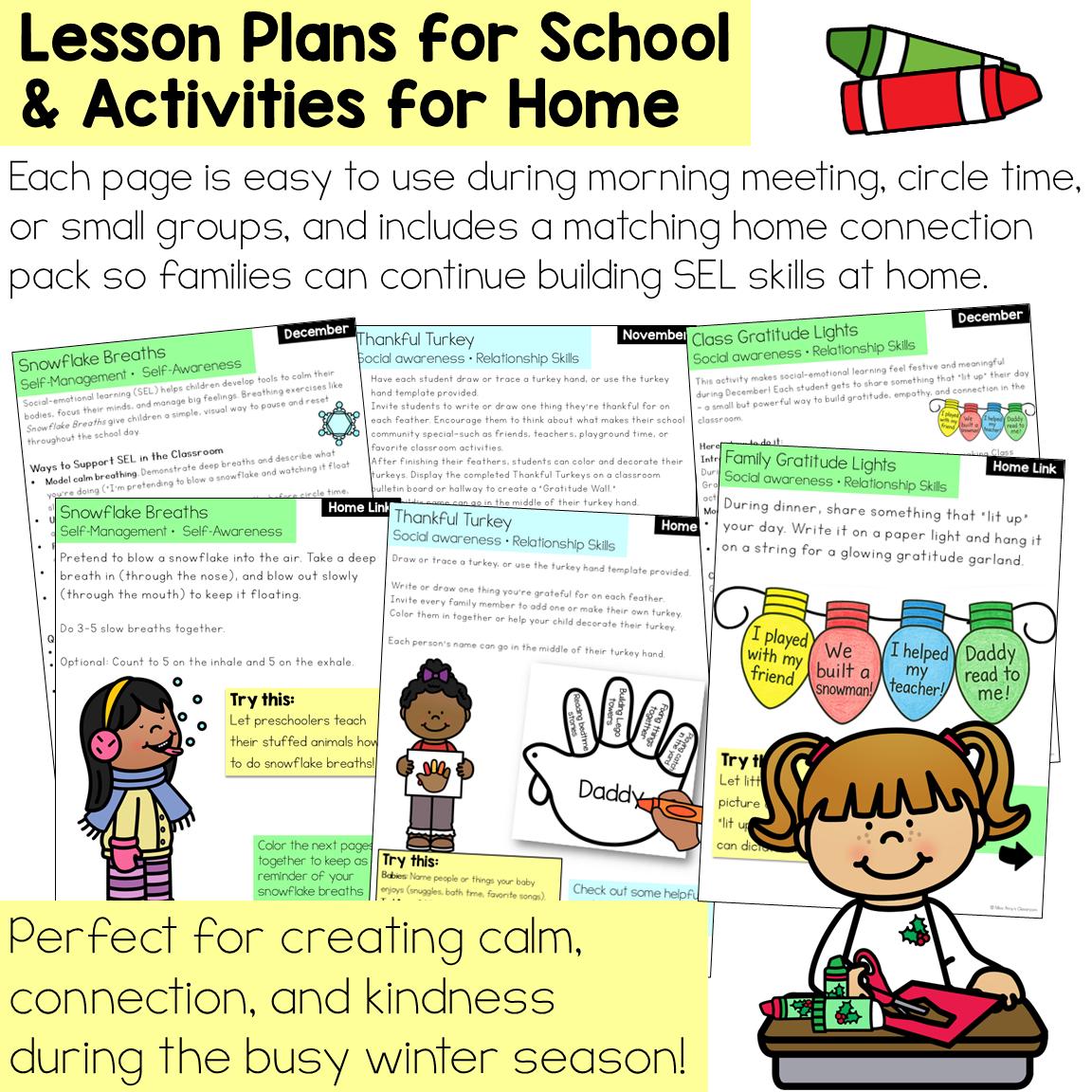 November & December SEL Bundle - Preschool Kindness and Gratitude ...