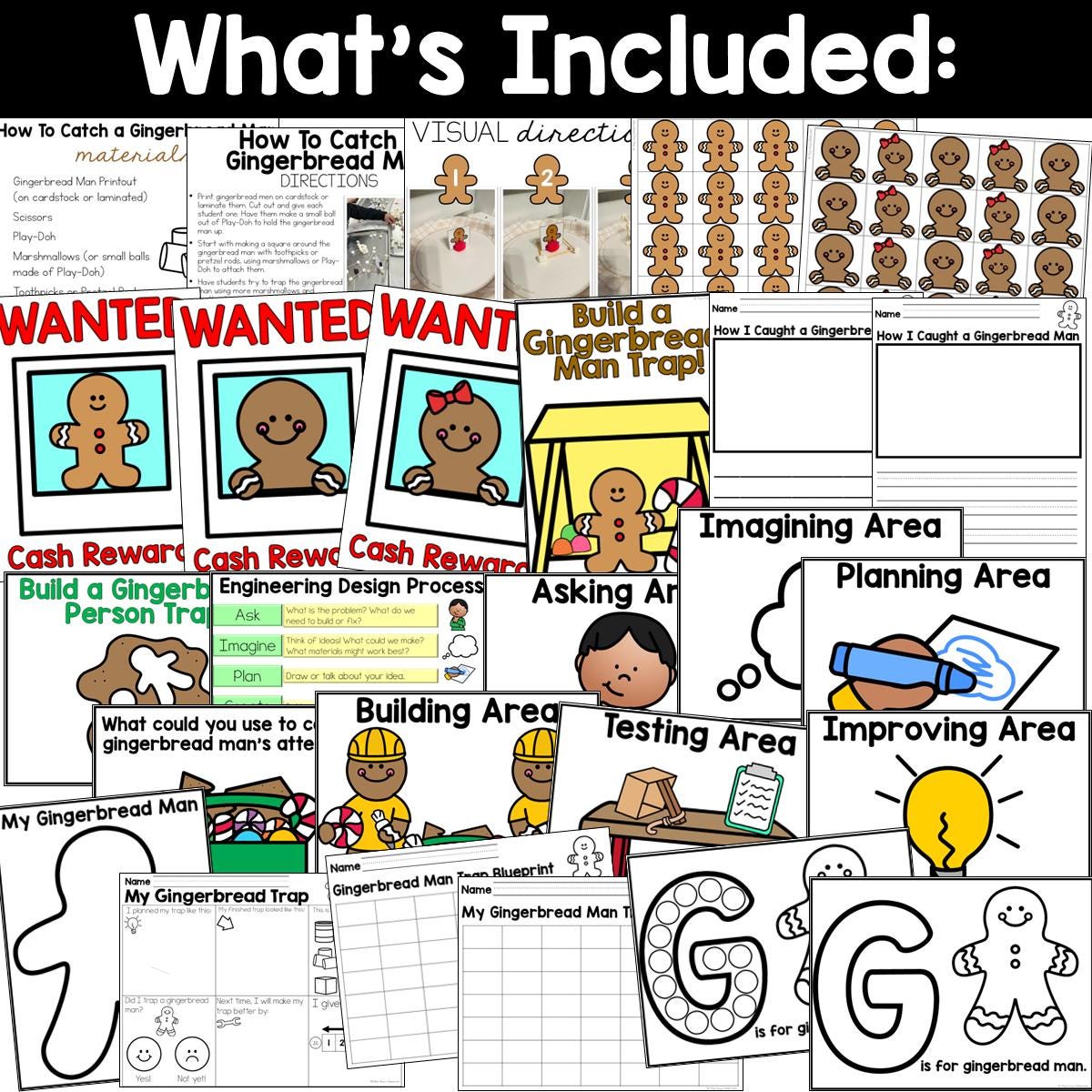 Gingerbread Man STEM Activity: Christmas Preschool & Kindergarten ...