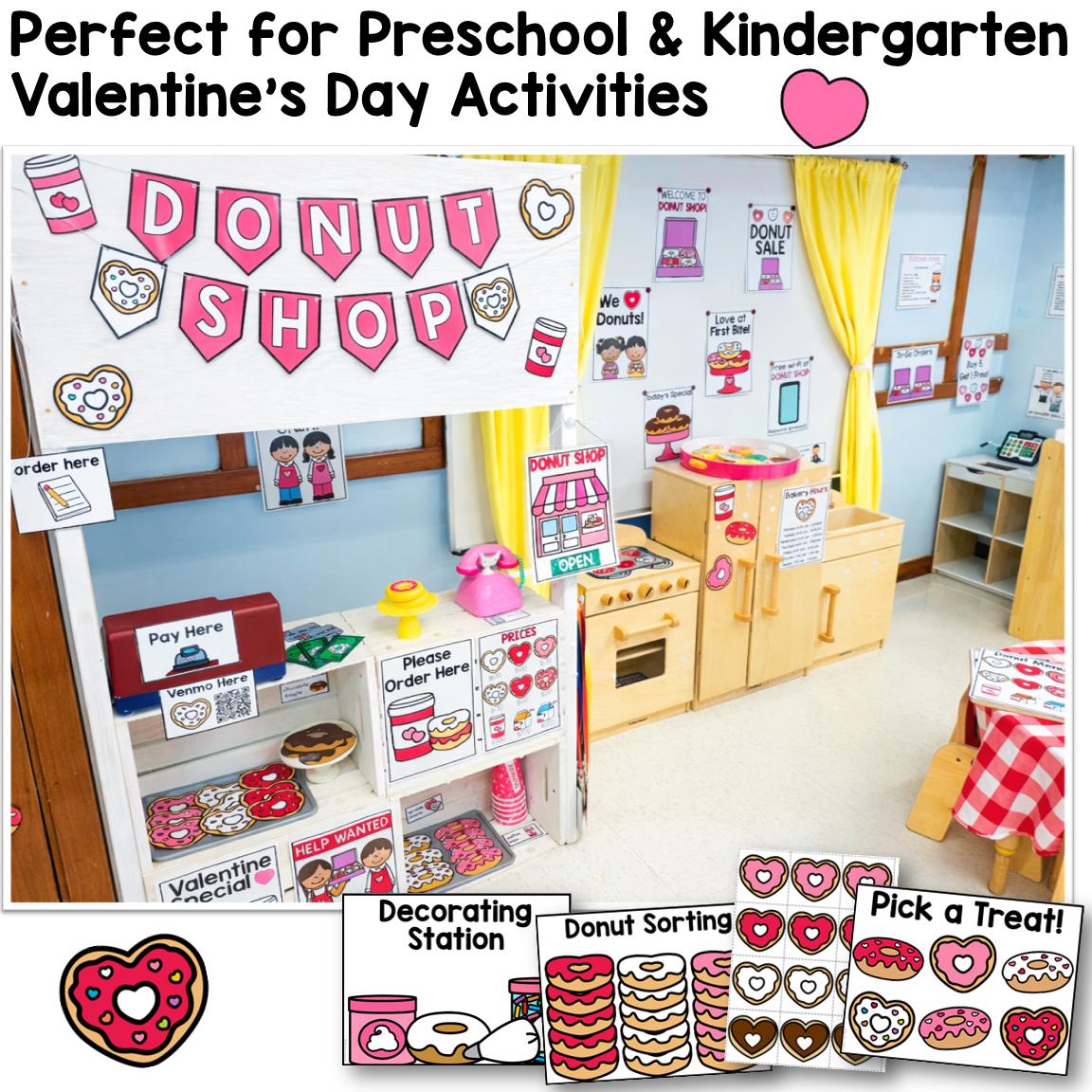 Valentine Donut Shop Dramatic Play Center - Preschool & Kindergarten ...