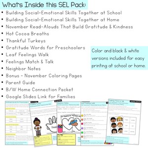 November & December SEL Bundle - Preschool Kindness and Gratitude ...
