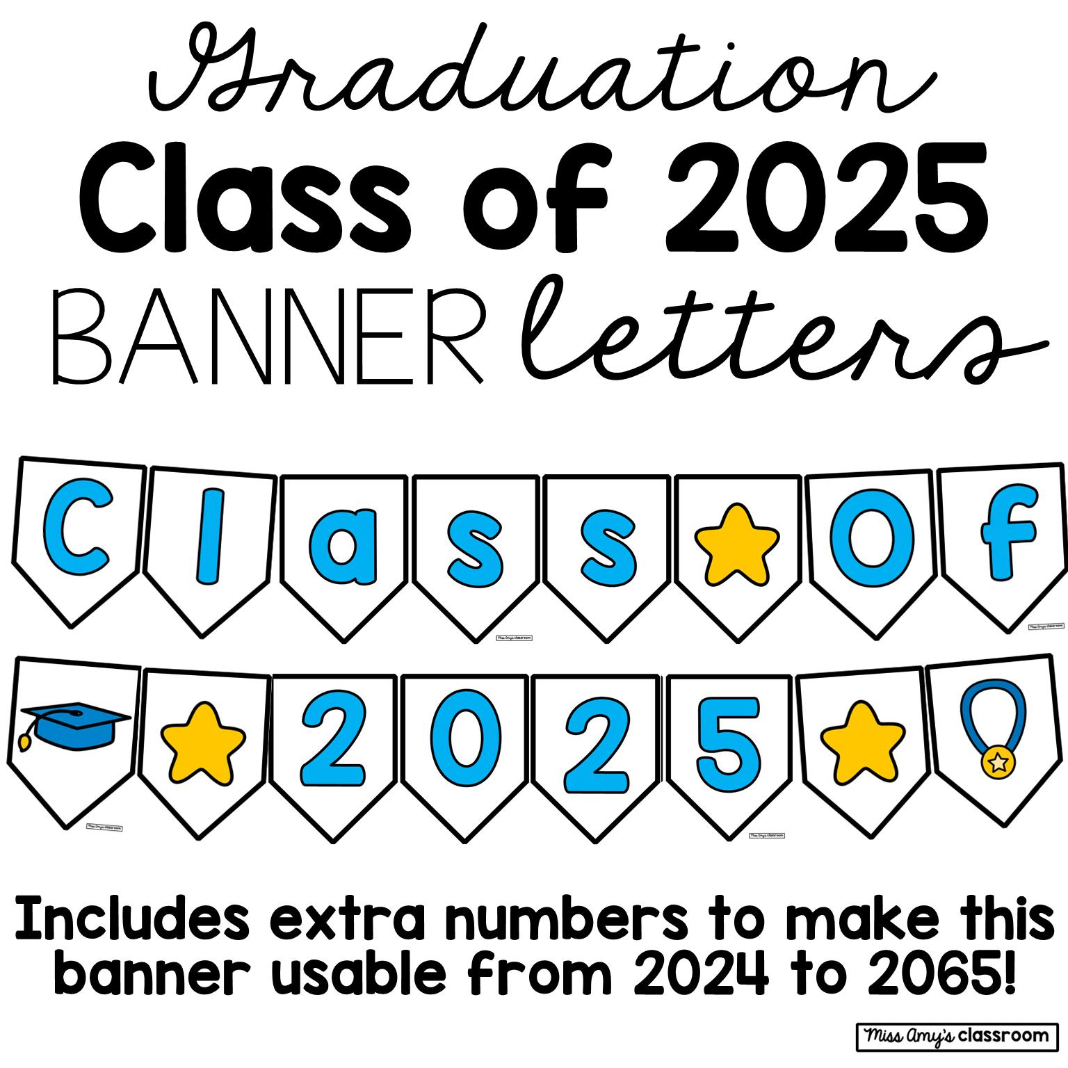 Class of 2024 Printable Graduation Banner- DIY Graduation - Printable ...