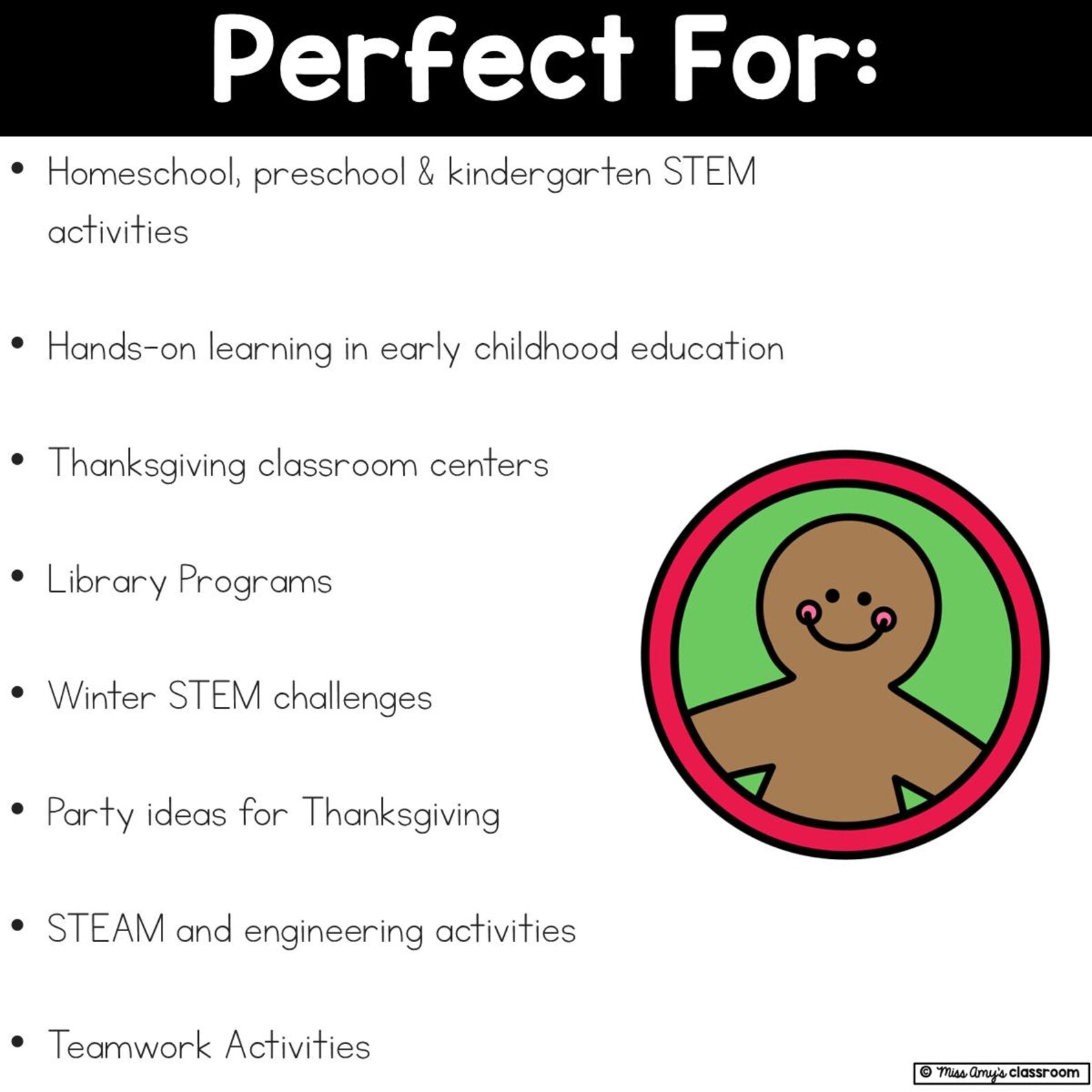 Gingerbread Man STEM Activity: Christmas Preschool & Kindergarten ...