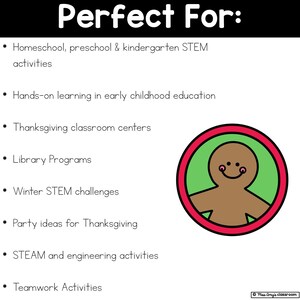 Gingerbread Man STEM Activity: Christmas Preschool & Kindergarten ...