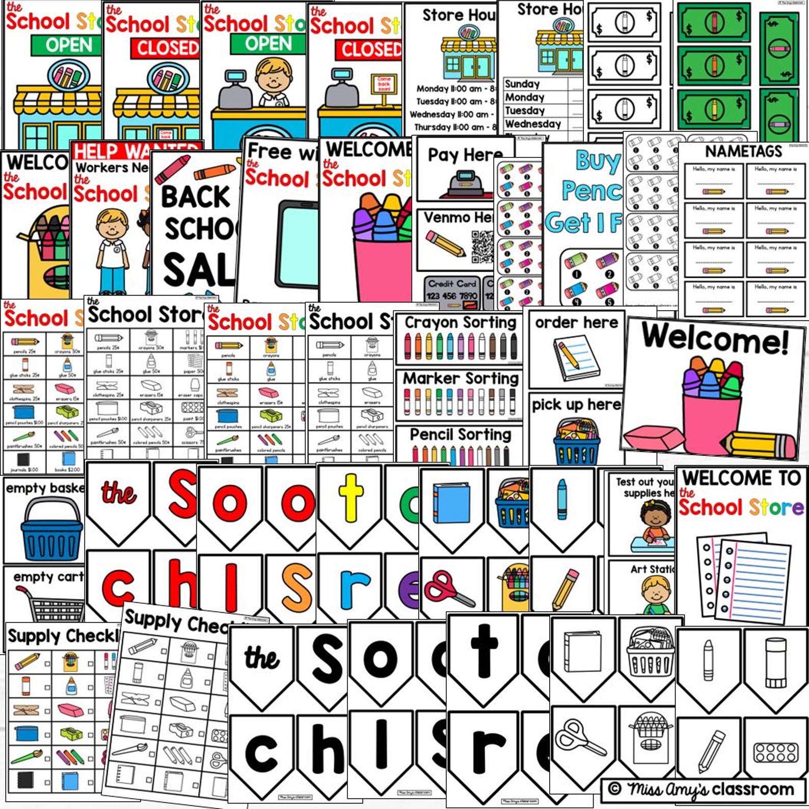 School Store Dramatic Play Printables- Back to School Pretend Play ...