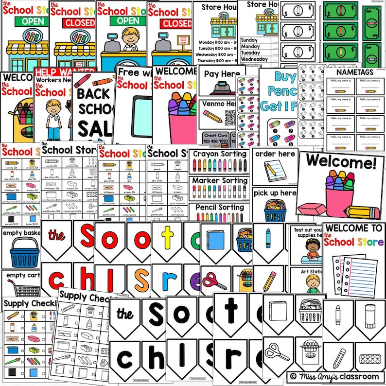 School Store Dramatic Play Printables- Back to School Pretend Play ...