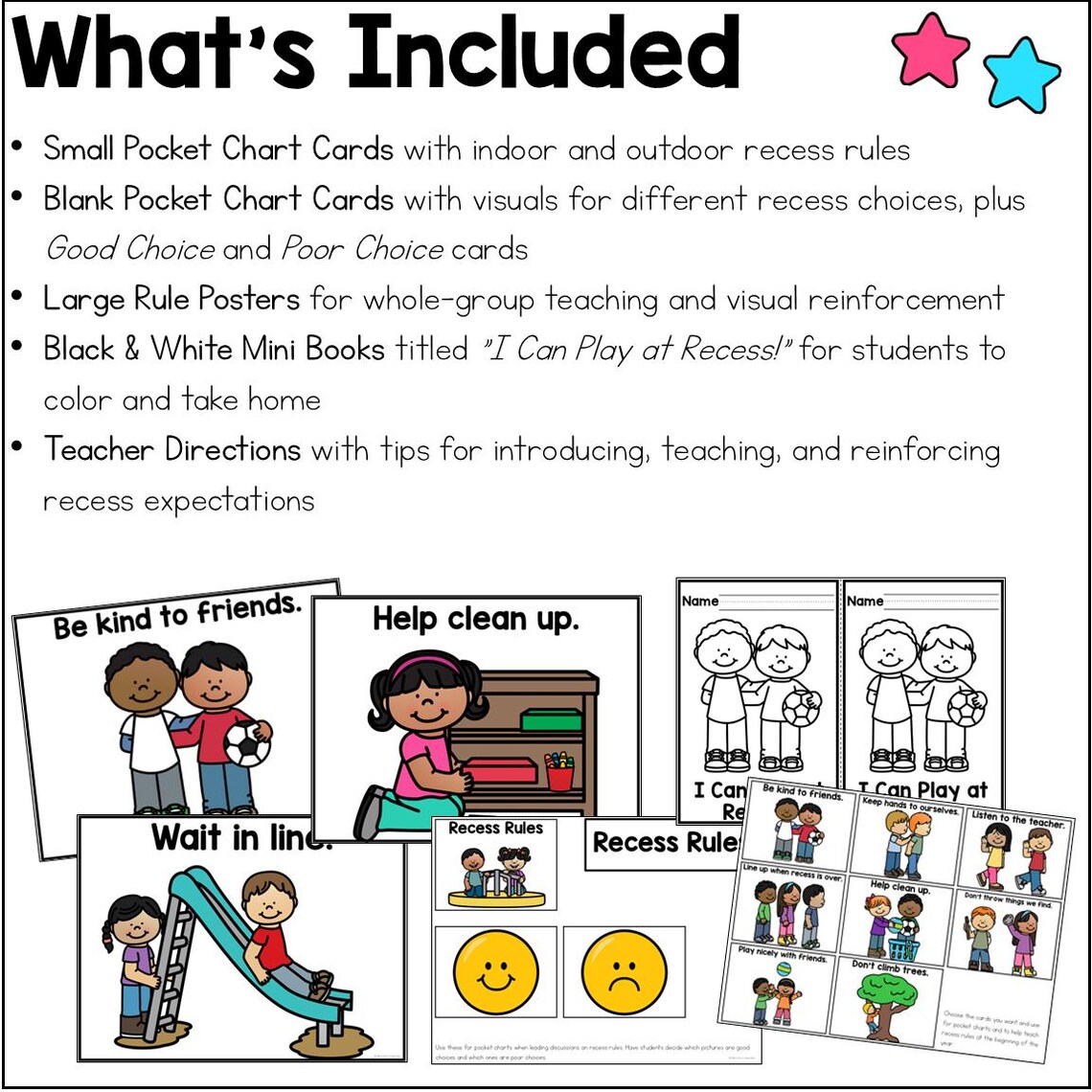 Recess Rules Posters: Classroom Management Printables (google Slides ...