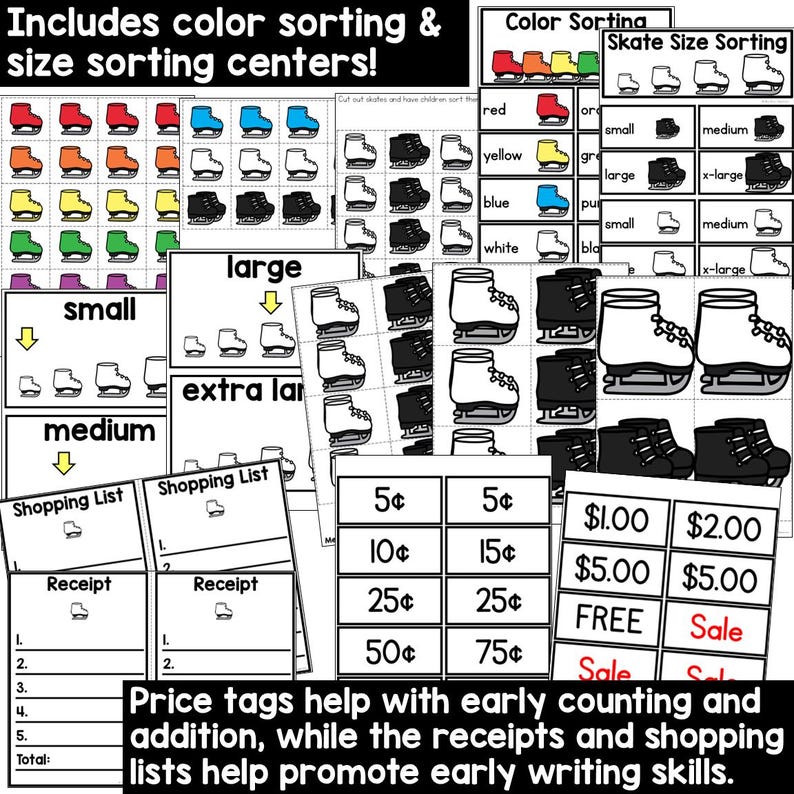 Ice Skating Rink Dramatic Play Printables: Winter Preschool Center (PDF ...